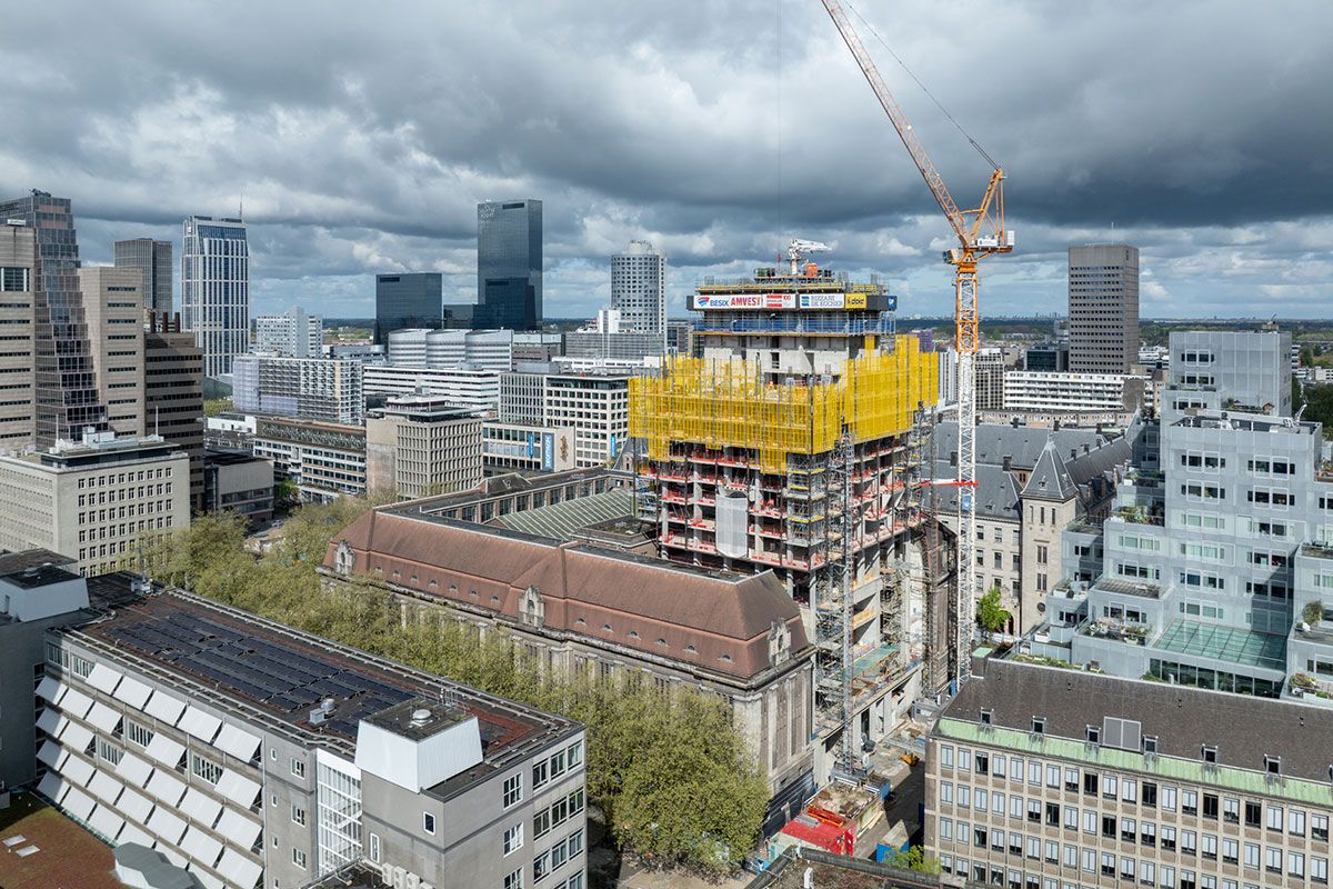 Toren POST Rotterdam begint vorm te krijgen - Pieters